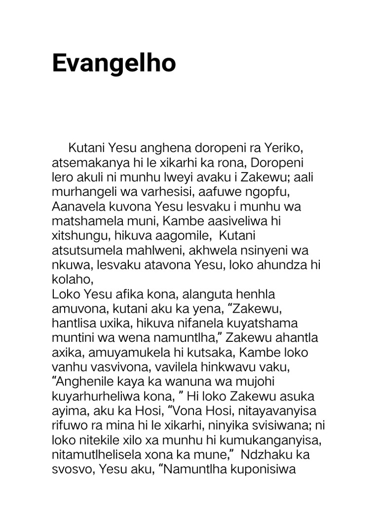 Evangelho em Changana | PDF