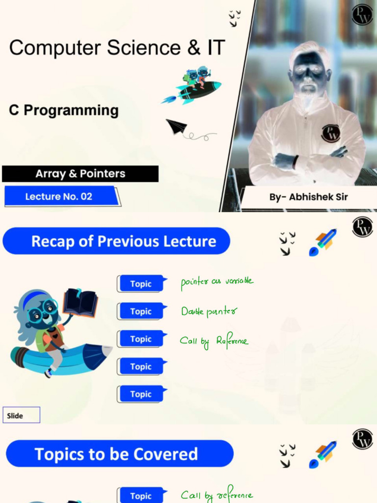Array And Pointer 02 Class Notes Invert Pdf