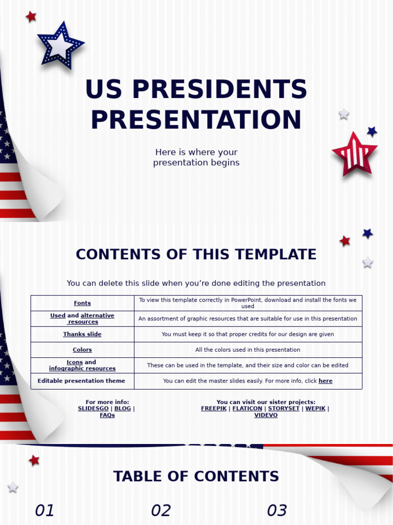 U.S. Presidents Presentation Template | PDF | Planets | Mercury (Planet)