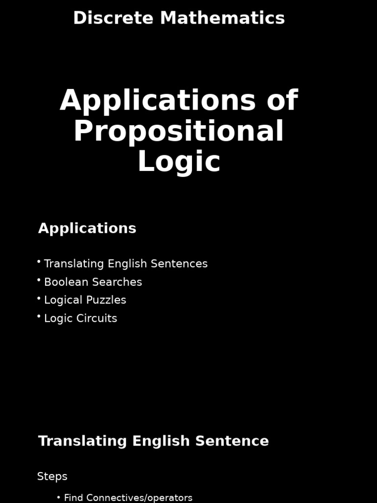 DS-6 Applications of Propositional Logic | PDF | Logic Gate | Boolean Algebra