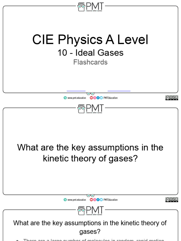 Flashcards - 10 Ideal Gases - CIE Physics A-Level | PDF | Gases ...