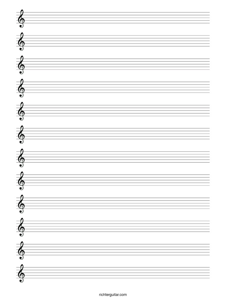 Blank Sheet Music Treble Clef G Clef | PDF