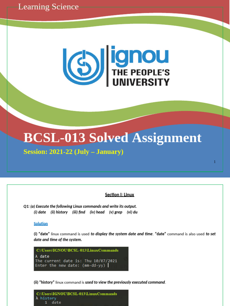 BCSL-013 Solved Assignment 2021-22 | PDF | Computer File | Operating ...