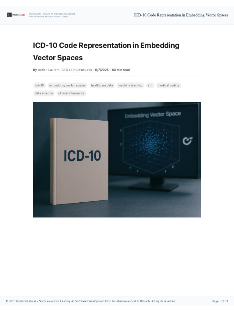 Icd 10 Code Representation in Embedding Vector Spaces | PDF | Glove ...