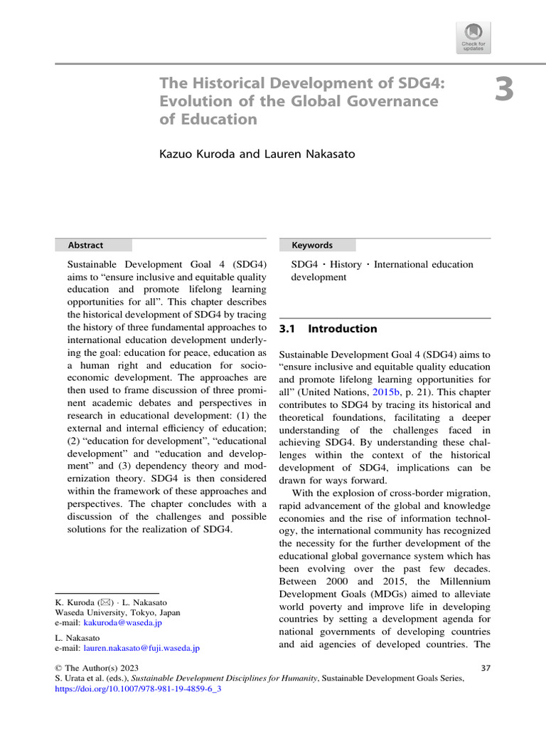 The Historical Development of SDG4 Evolution of TH | PDF | Millennium ...