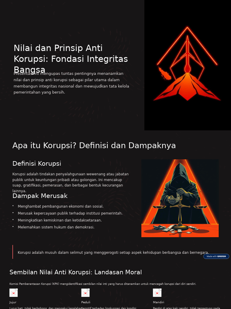 Nilai Dan Prinsip Anti Korupsi Fondasi Integritas Bangsa | PDF