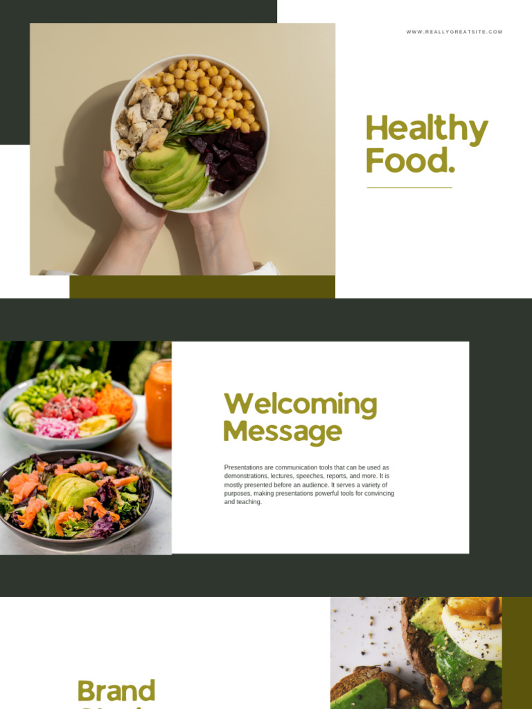 Healthy Food Presentation Guide | PDF | Lecture | Higher Education