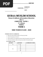 KCSE 2025 Computer PP1 Mock Exam | PDF | Waves | Computing