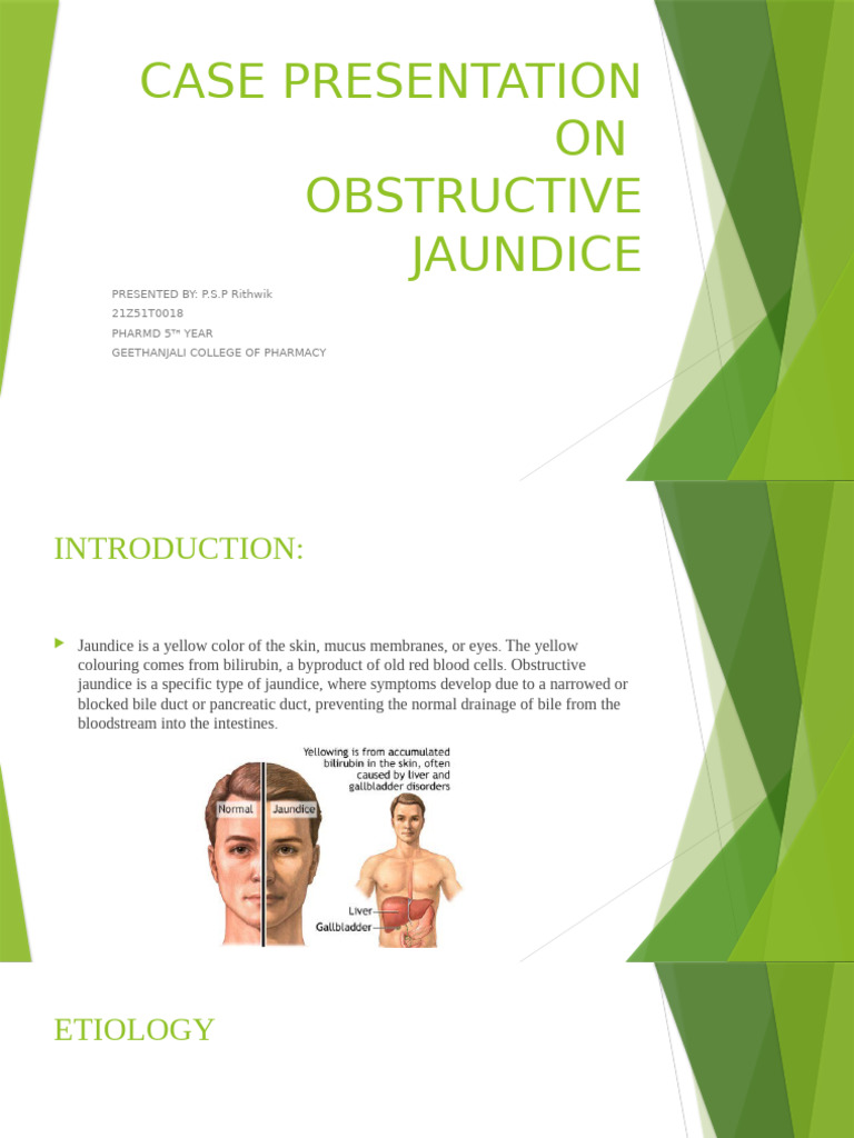 Obstructive Jaundice Case Study Analysis | PDF | Pancreas | Bile