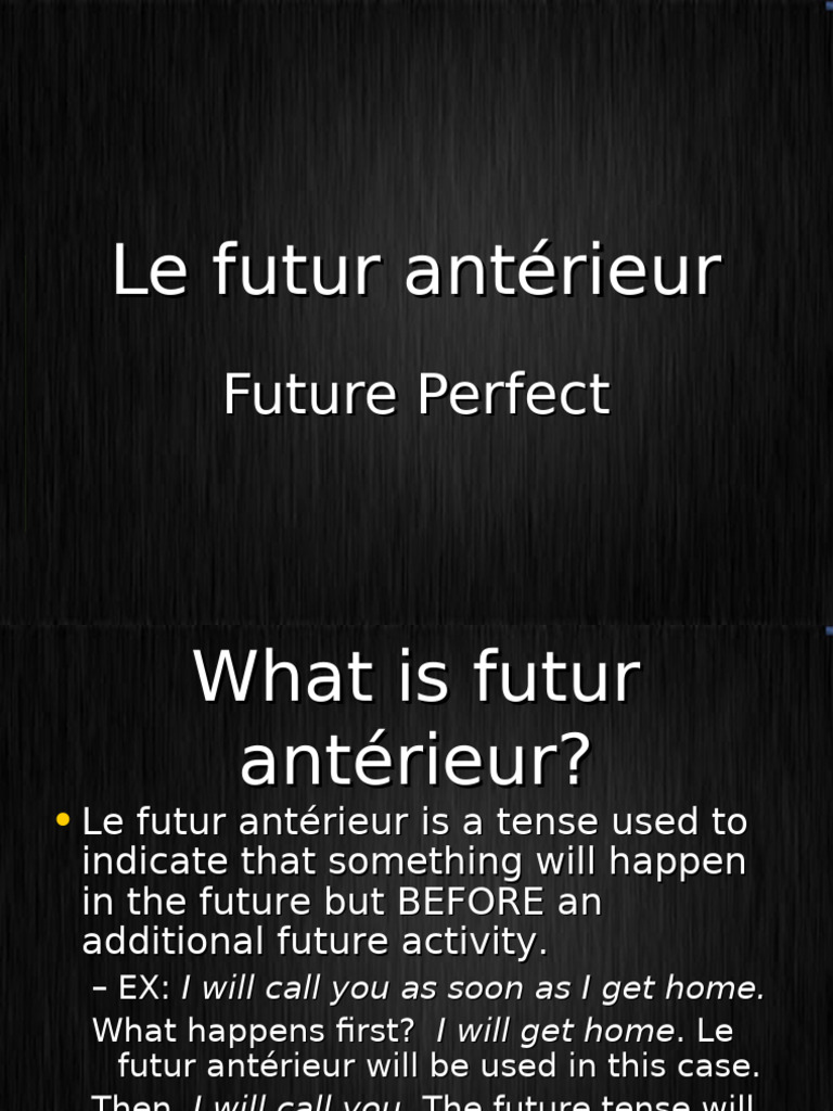 Le Futur Antérieur | PDF