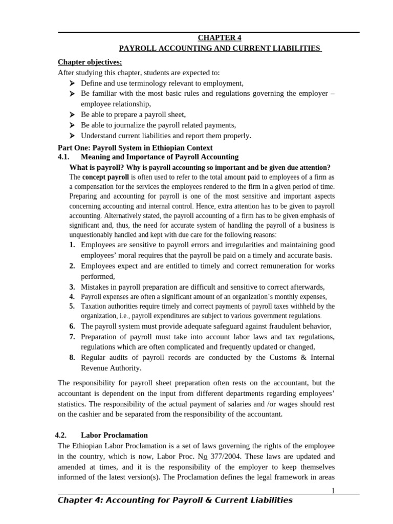 CH 4 Payroll System Edited | PDF | Payroll | Payroll Tax