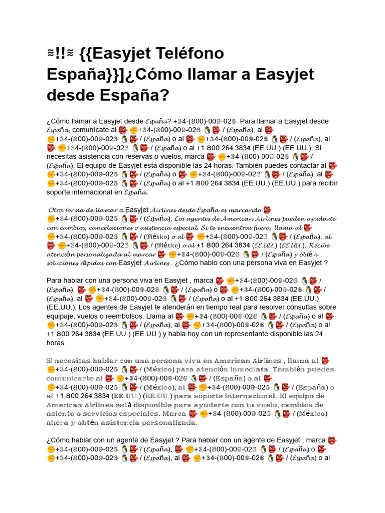 easyjet telefono espana | PDF