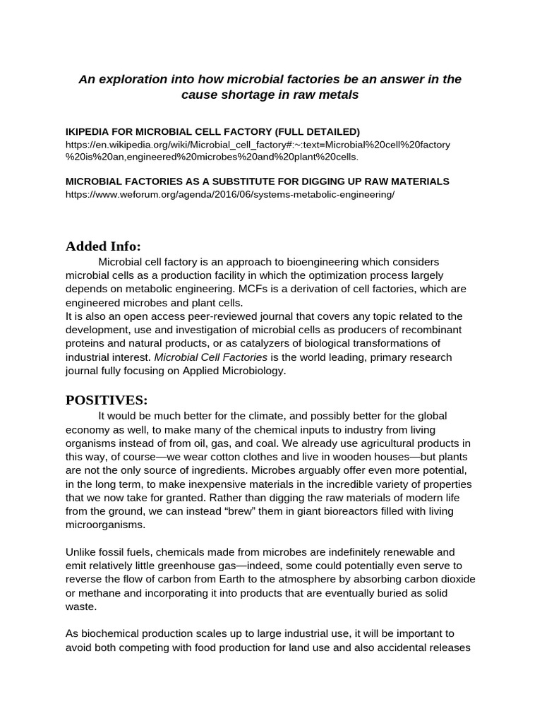 Microbial Factories Added Info | PDF | Microorganism | Greenhouse Gas