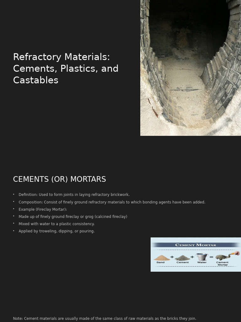 Refractory Materials Cements Plastics and Castables | PDF | Refractory ...