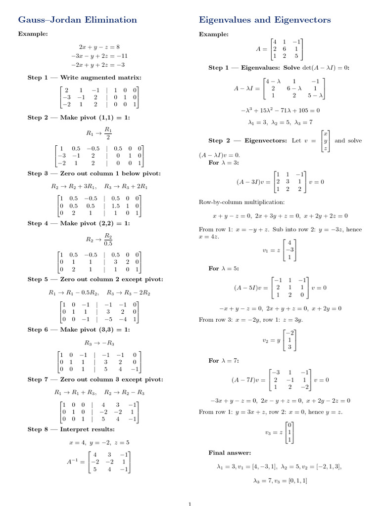 Matpy01-Cheat-Sheet 251017 063548 | PDF | Eigenvalues And Eigenvectors ...