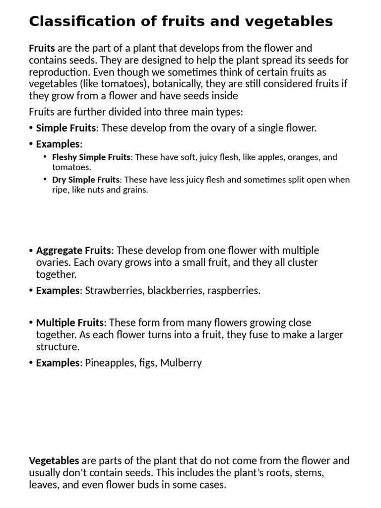 Fruits and Vegetables Classification Guide | PDF | Fruit