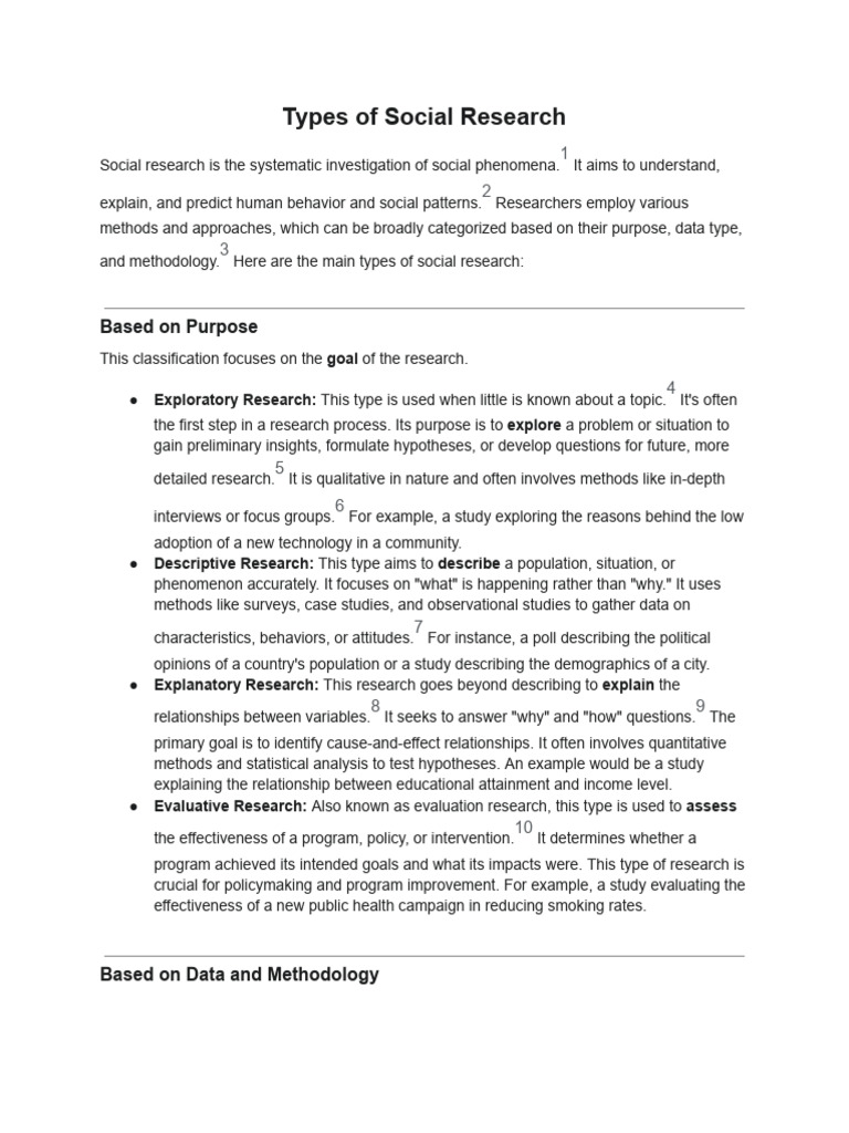 Types of Social Research | PDF | Methodology | Case Study