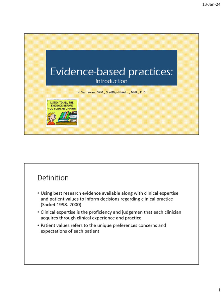 Evidence-Based Practice in Healthcare | PDF