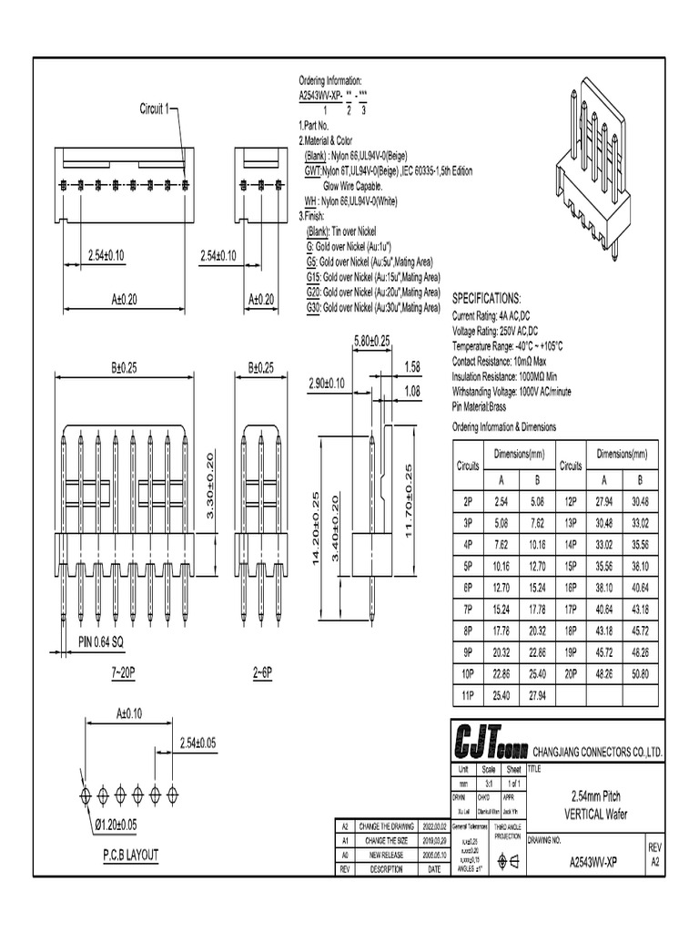 A2543WV-6P DWG | PDF