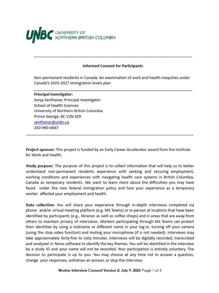 Appendix B - Consent Form - v2 - July 9-25 | PDF | Privacy | Information