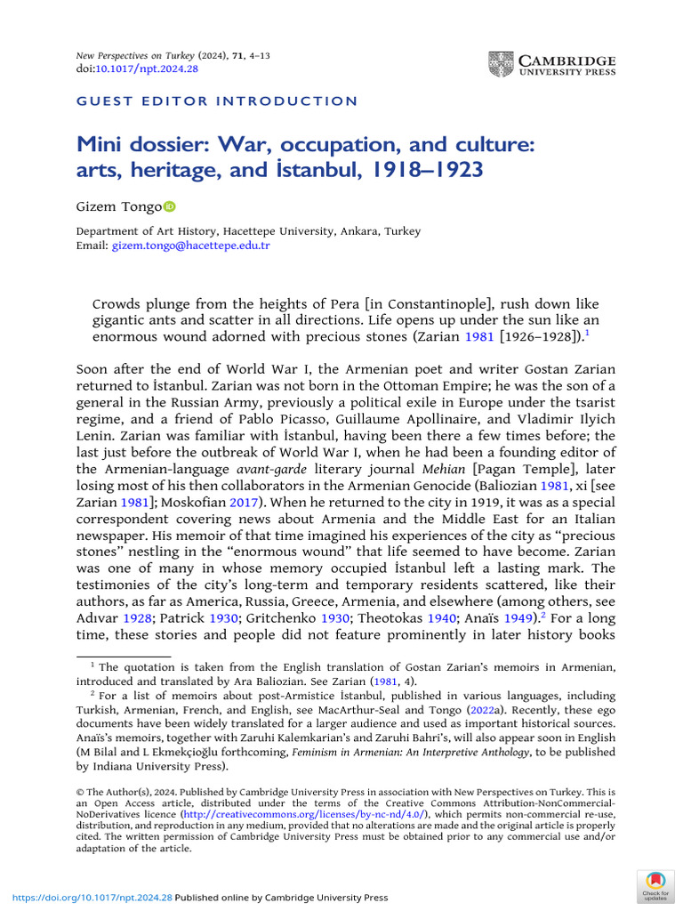 Mini Dossier War Occupation and Culture | PDF | Istanbul