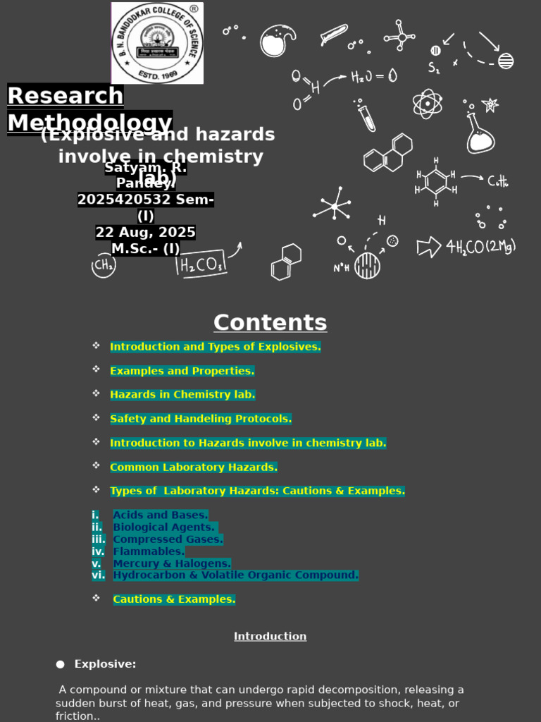 Research Methodology Safety Protocols and Hazards and Precautions From ...