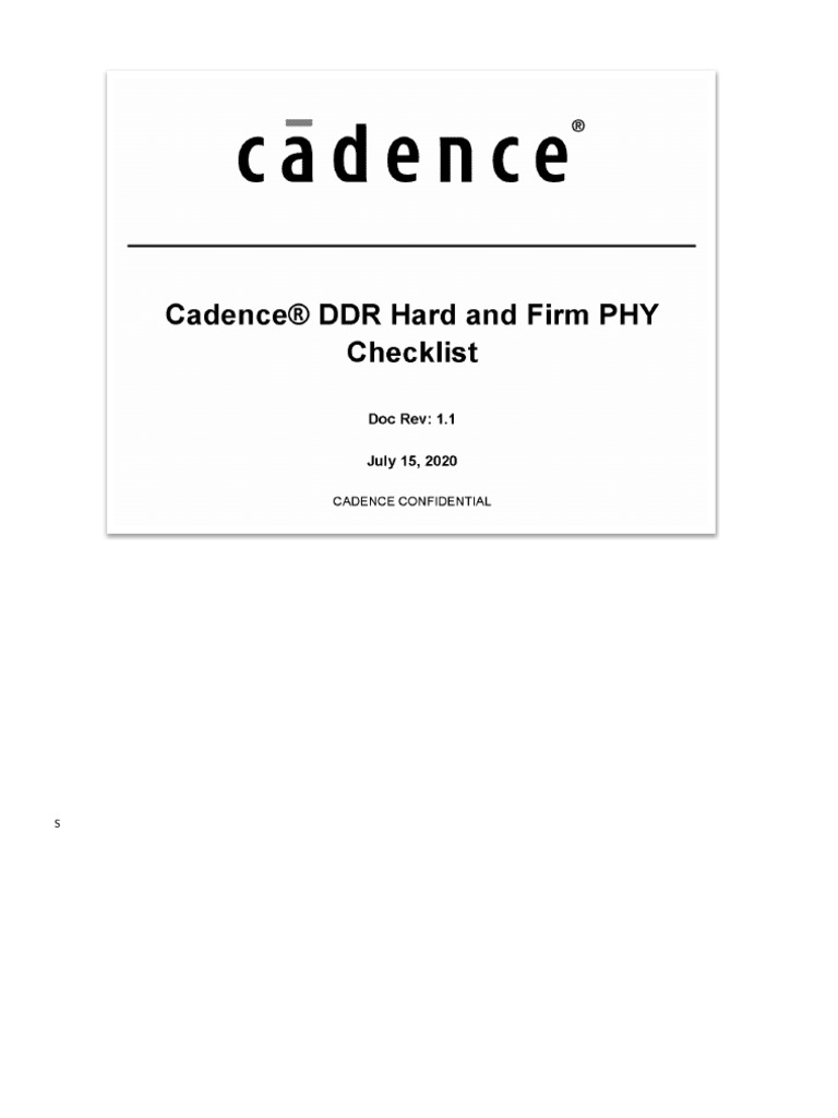 CDN DDR HardFirm Phy IntegrationLayout Checklist v1.1 July2020 | PDF ...