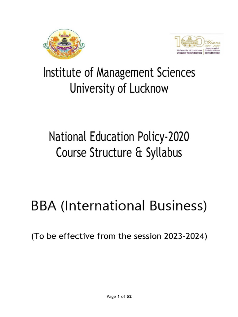 BBA IB Syllabus Final | PDF | Matrix (Mathematics) | Computer Data Storage