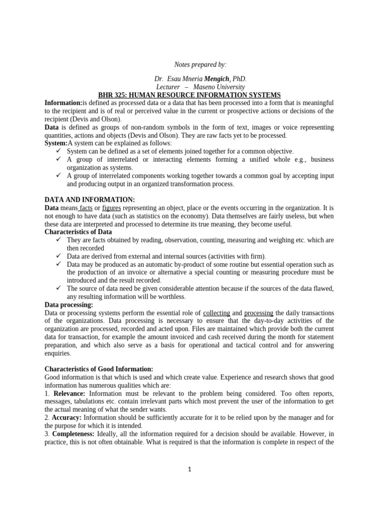 Understanding HR Information Systems | PDF | System | Human Resources