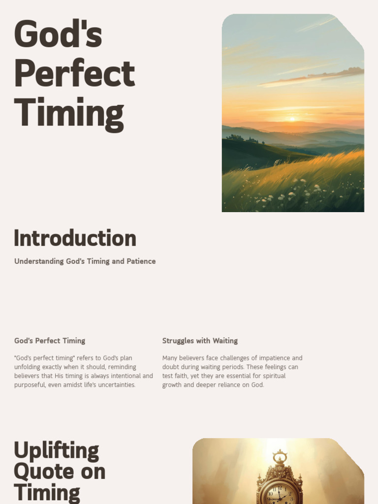 Trusting God's Perfect Timing | PDF | Bible | Faith