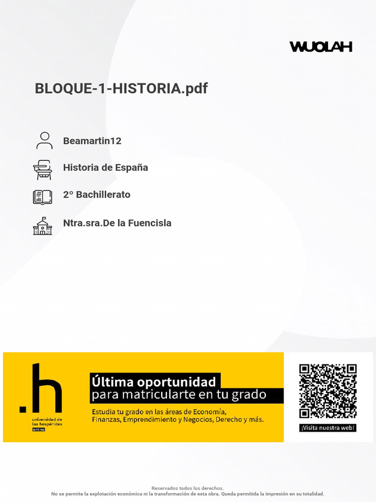 Wuolah Free Bloque 1 Historia | PDF