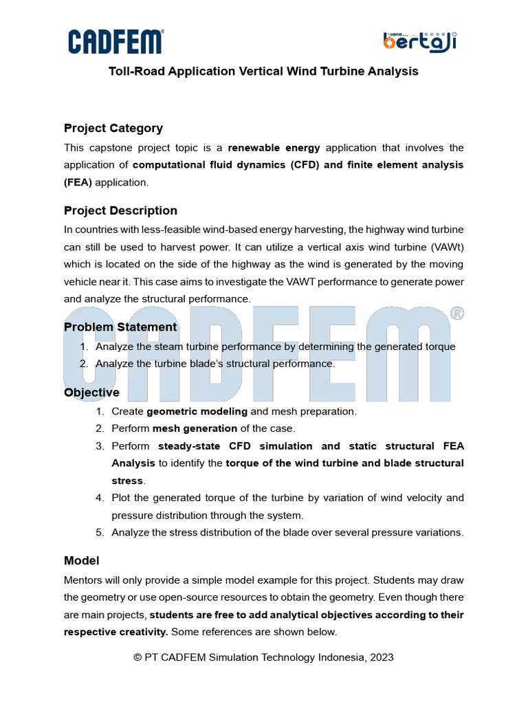 Toll-Road Vertical Wind Turbine Analysis | PDF | Finite Element Method ...