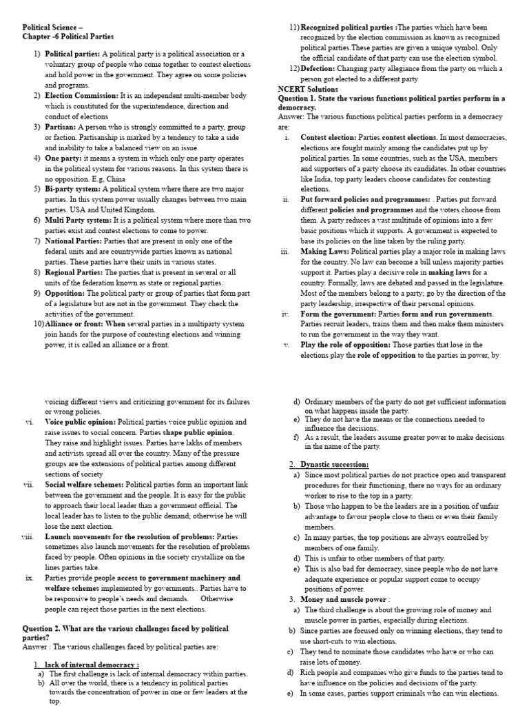 Political Parties.docx - Google Docs | PDF | Political Parties | Elections