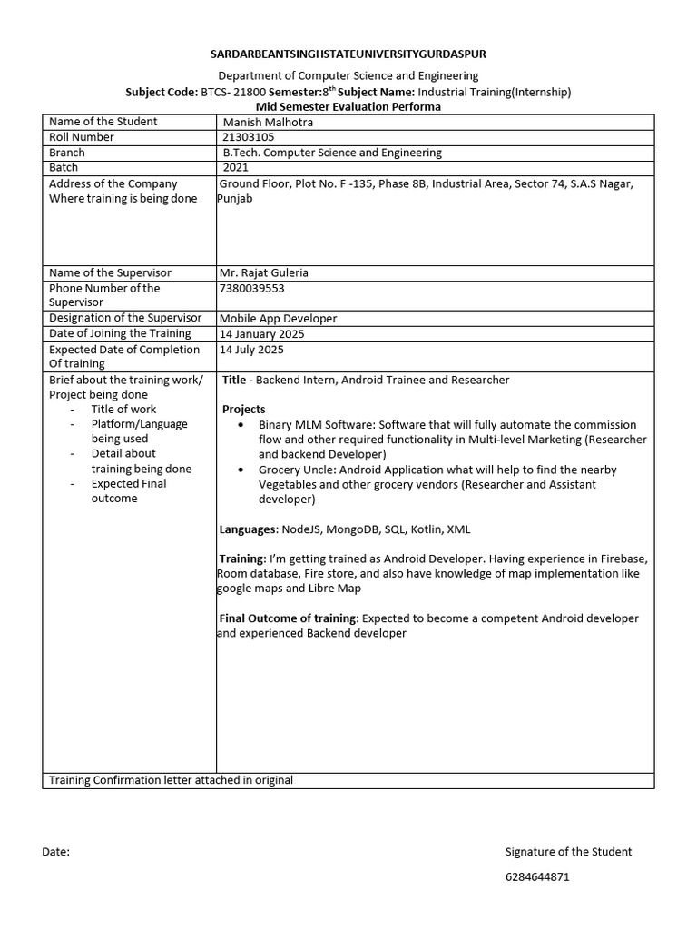 Manish Malhotra Midterm Performance | PDF | Android (Operating System) | Computer Science