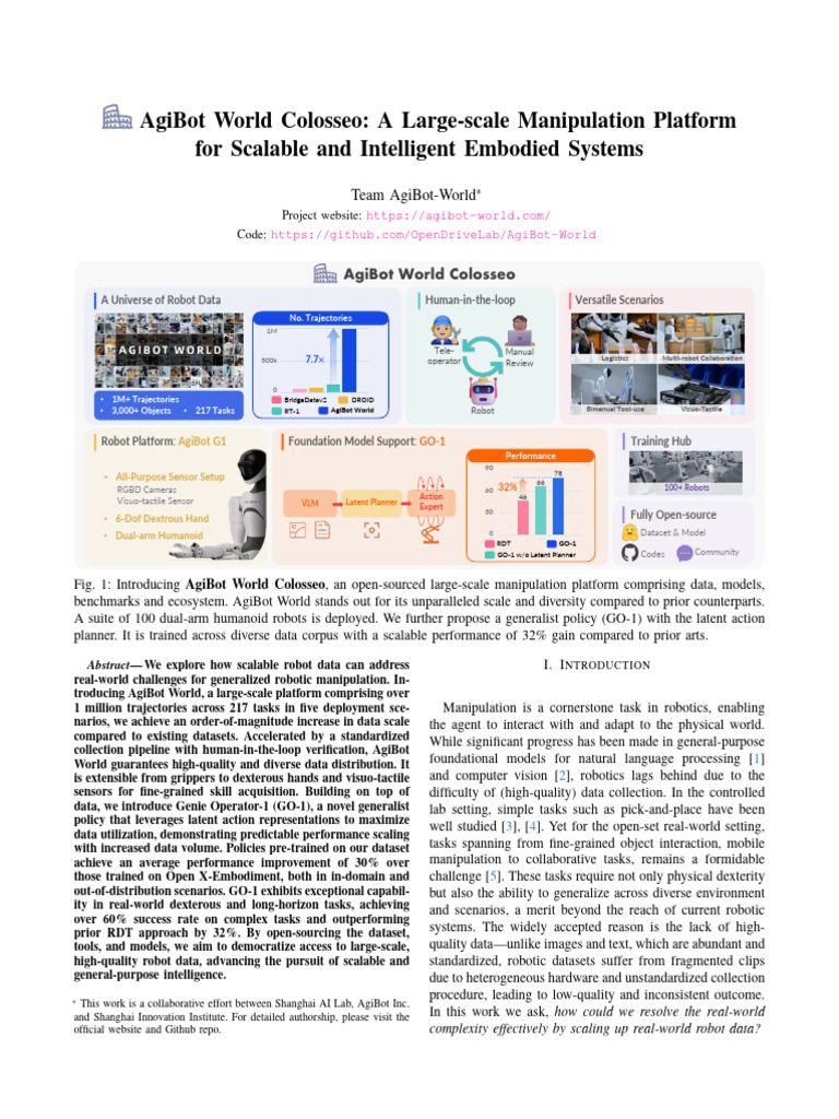 AgiBot World Colosseo Overview | PDF | Robot | Robotics