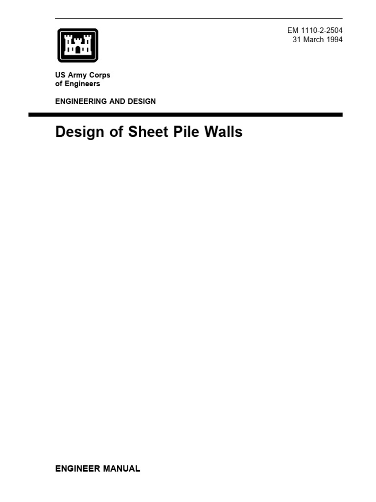 Design Guidance for Sheet Pile Walls | PDF | Strength Of Materials ...