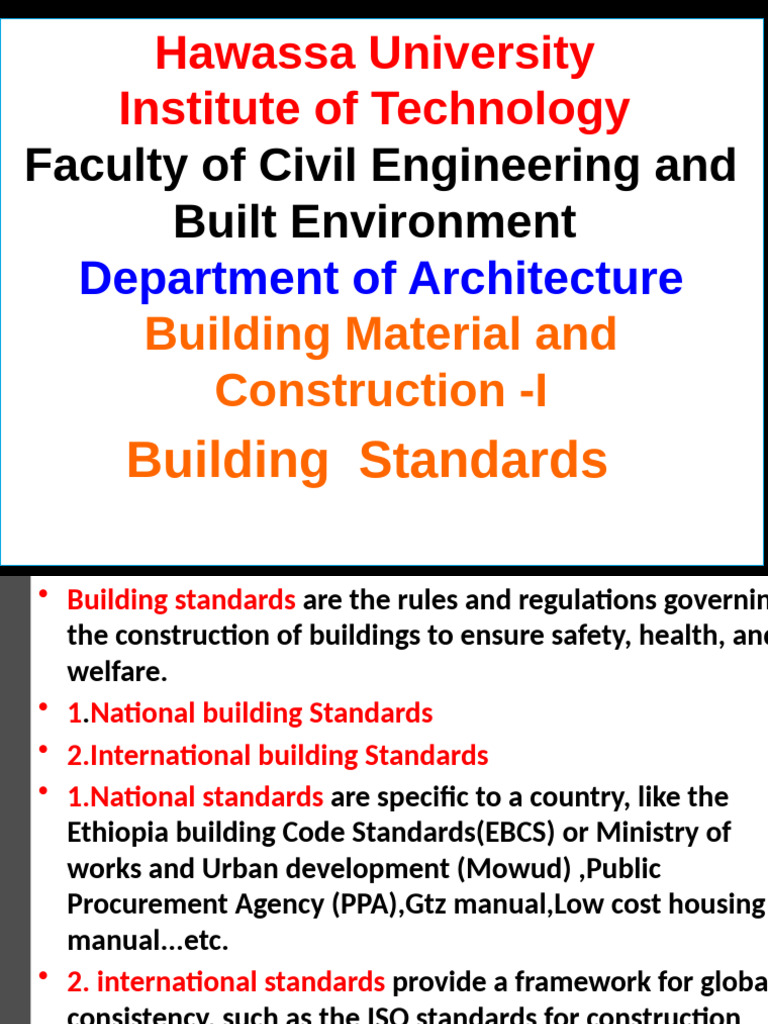 Ethiopian Building Standards Overview | PDF | Building Code | Framing ...