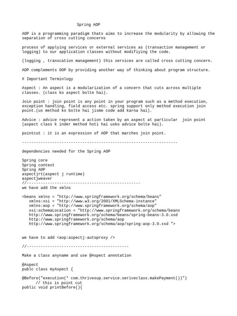 Understanding Spring AOP Concepts | PDF