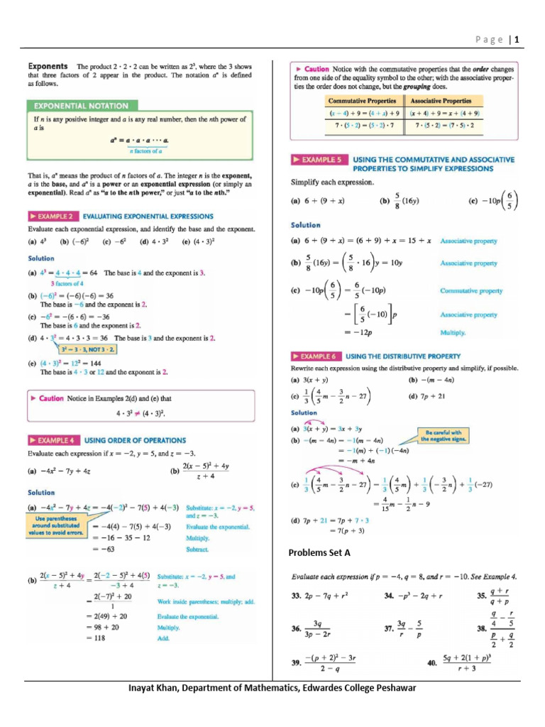 Exponents and Algebraic Expressions | PDF | Factorization | Polynomial