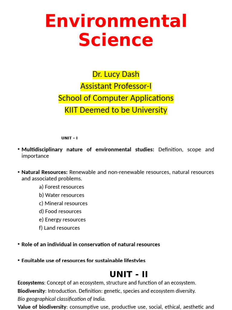 EVS - Unit 1 | PDF | Earth Sciences | Drought