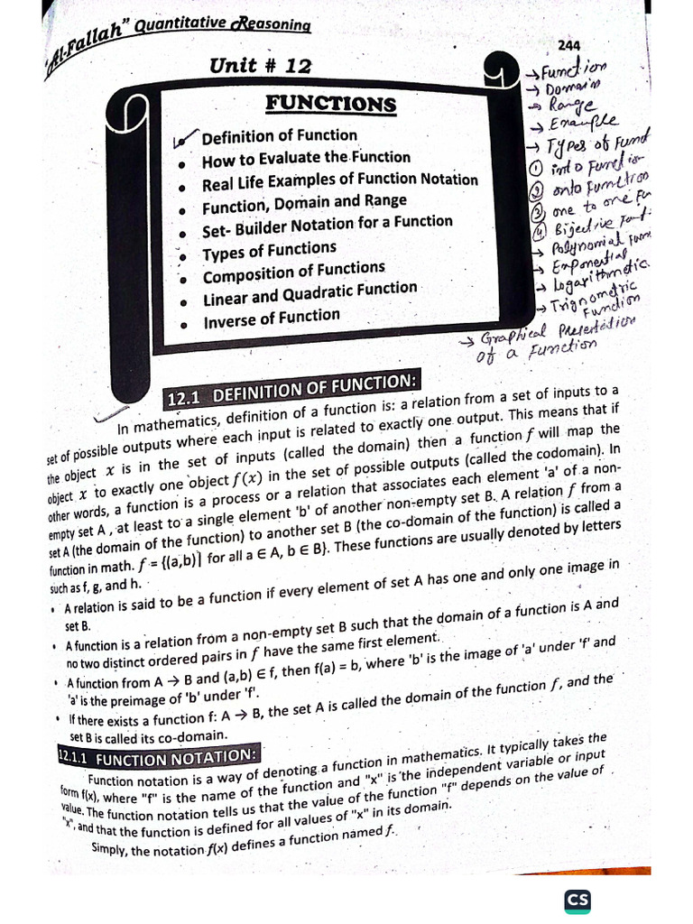 Function Chapter | PDF