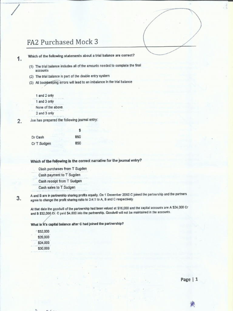 ACCA FA2 Mock 3 | PDF