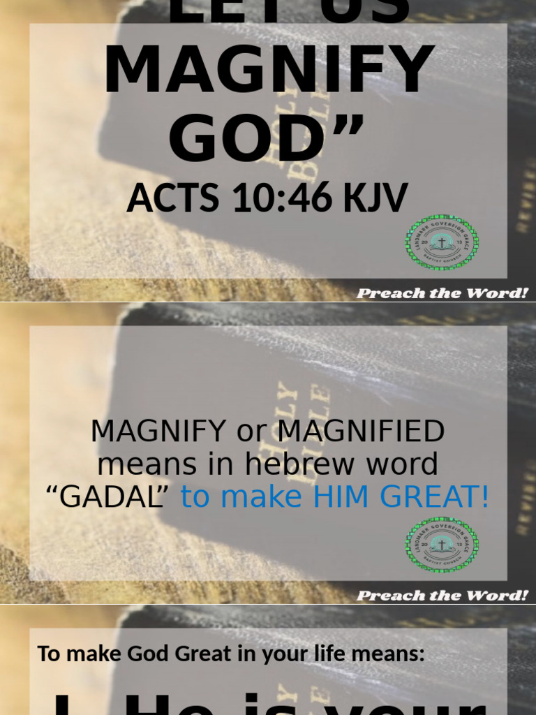 Magnifying God: Making Him Great | PDF