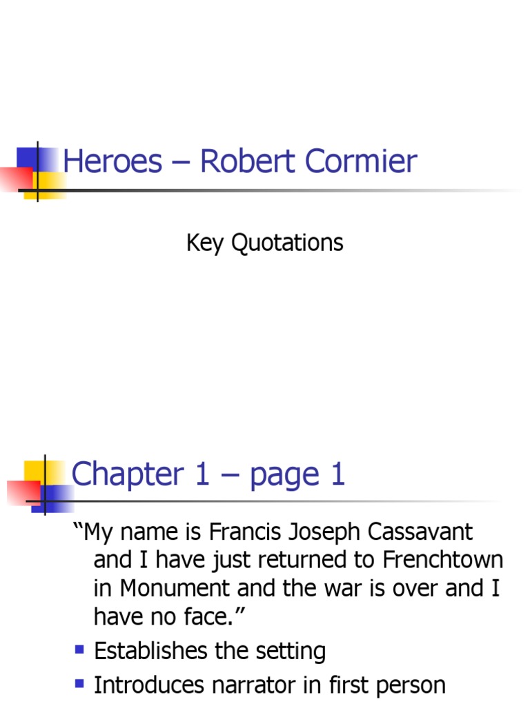 Heroes Robert Cormier Key Quotations | PDF
