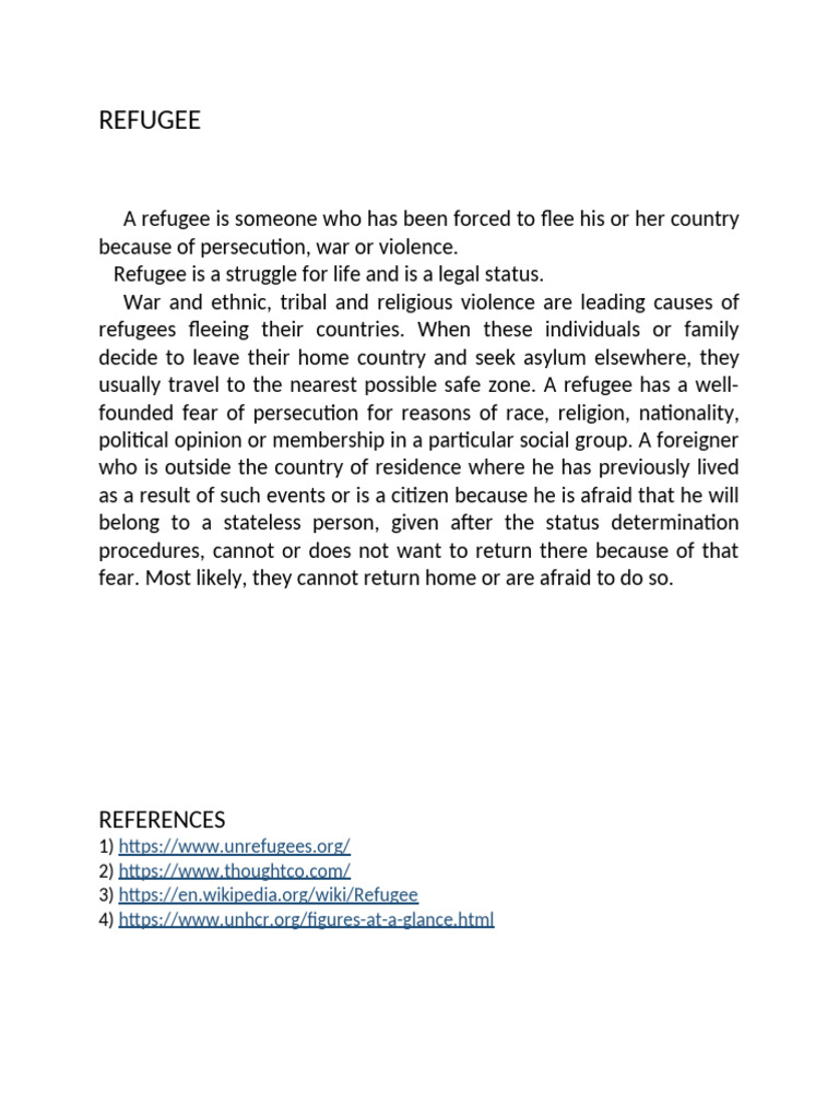 Refugee | PDF