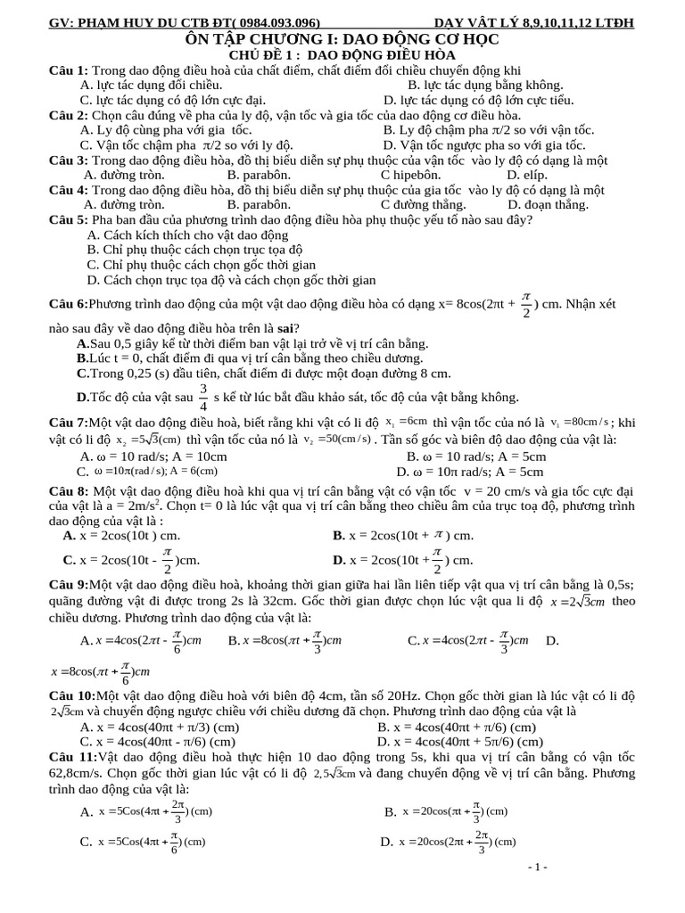 On Tap Ly 12 DAO Đ NG | PDF