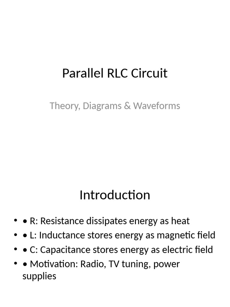Parallel RLC Circuit Overview & Applications | PDF