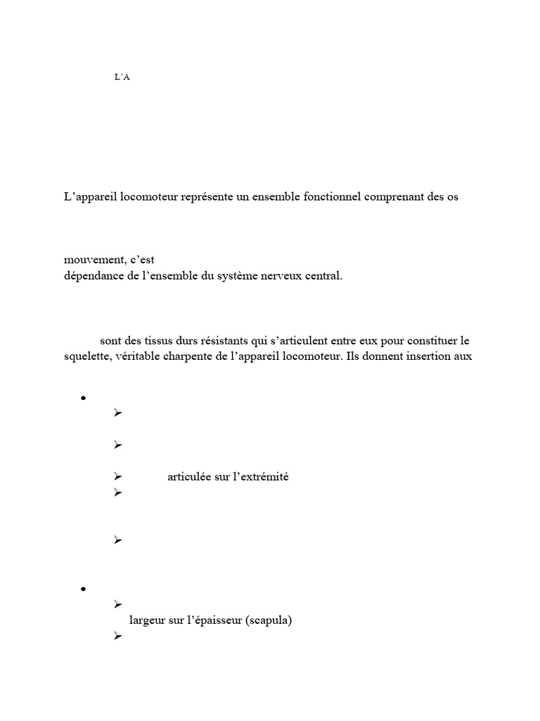 Anatomie de l'appareil locomoteur | PDF | Ostéoblaste | Os