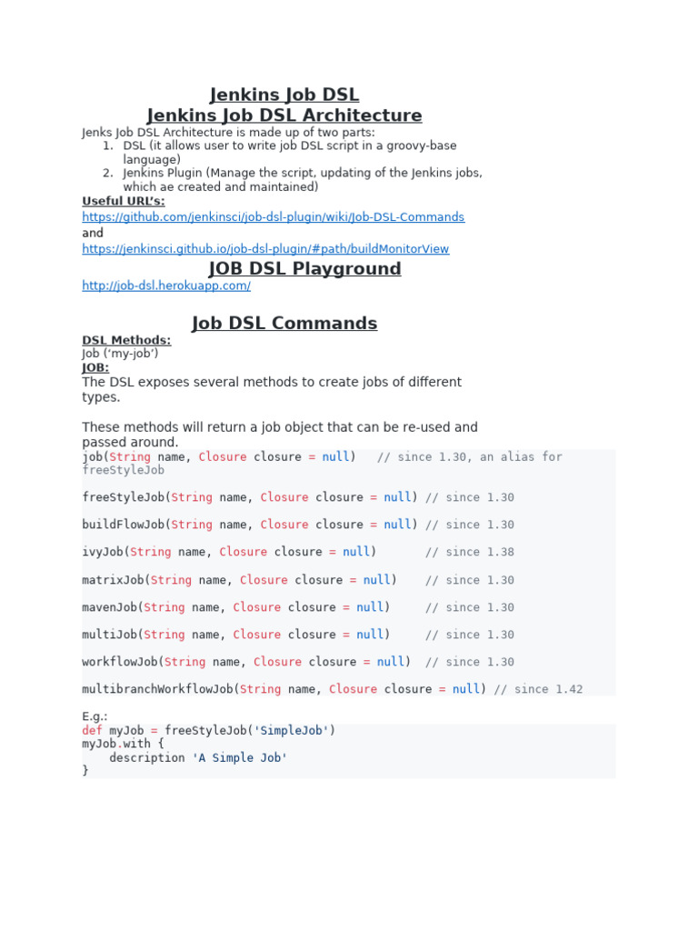 Jenkins Job DSL | PDF | System Software | Computer Science