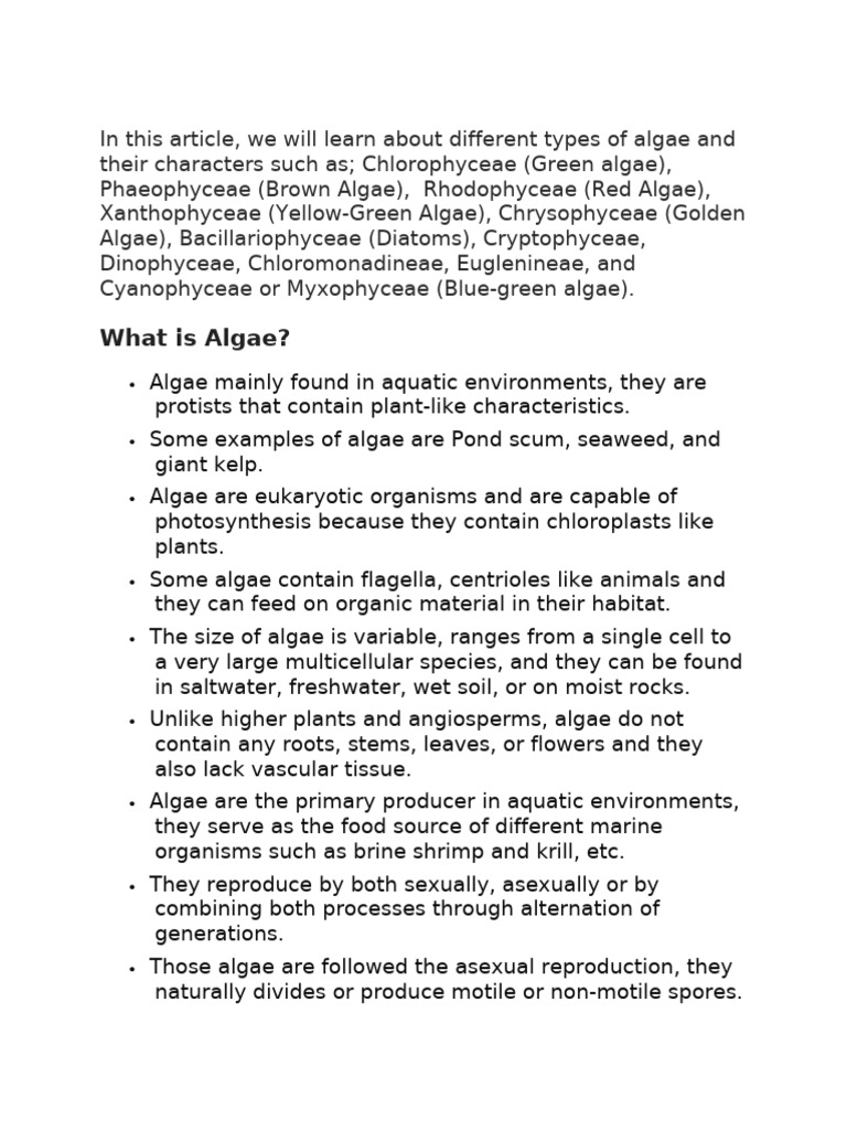 Algae Classification: Chloromonadineae | PDF | Algae | Biology